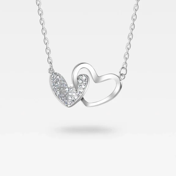 Ogrlica Dva Srca Sa Cirkonima - Jewelry Nikolić